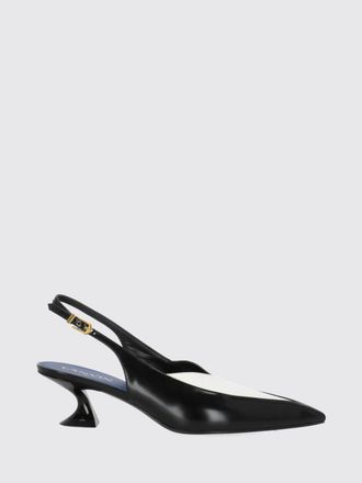 Lanvin Escarpins slingback bicolores en cuir nappa &agrave; talon incurv&eacute;