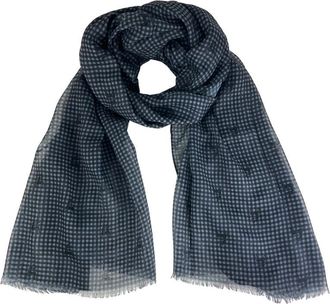 Trachtenland Trachten Schal kariert mit Hirschmotiv - Schönes Halstuch zu Dirndl und Lederhose (Schwarz, Maße: ca. 185 x 70 cm)