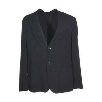 Giorgio Armani Einreihige Jacke aus Schurwolle - - Jackets - Herren - Blau - XL