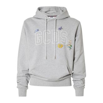 GCDS Embroidered Regular Hoodie - - Sweatshirts & Hoodies - Damen - Grau - XL