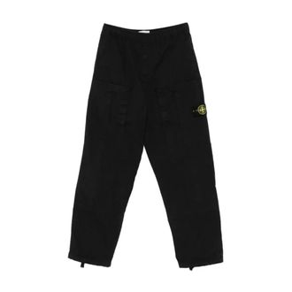 Stone Island Homme, Pantalons, Noir, Taille: W31 Pantalon Ripstop en Coton Merceris&eacute;