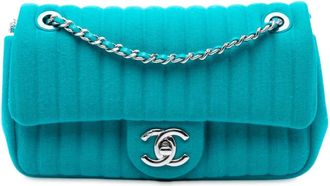 Chanel Hobo Bags - Mini Vertical Quilted Jersey Single Flap - Gr. unisize - in Blau - für Damen