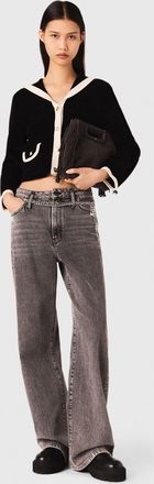 Maje Cardigan Effet Velours - Noir - Maje