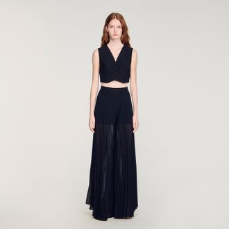 Sandro Pantalon large pliss&eacute;