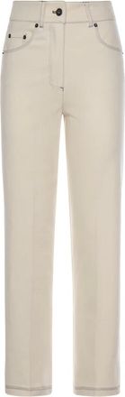 Max Mara Femme, Jeans, Blanc, Taille: 38 FR Jean Droit avec Coutures