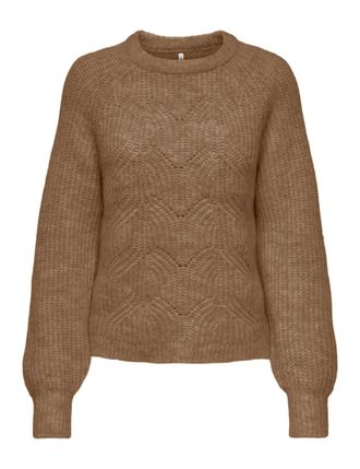 Only Damen Onlgila Life Ls Structure O-Neck Bf KNT, Toasted Coconut, XS