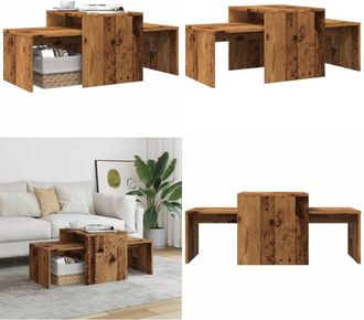 vidaXL Vidaxl - Couchtisch Altholz-Optik 100x48x40 cm Holzwerkstoff
