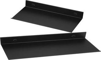 SOLUSTRE 2 Stück Wandregal aus Schwarzem Metall Wandmontiertes Aufbewahrungsregal für Badezimmer und Küche Bohrfreies Design Einfache Installation Vielseitiges