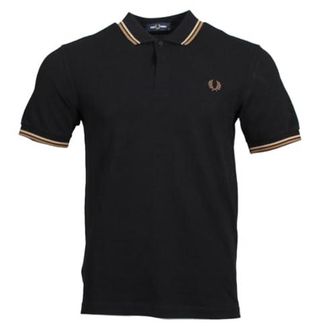 Fred Perry Polo &agrave; manches courtes pour homme - M3600, noir/marron, L