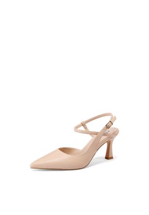 Queen Helena Elegante Pumps mit Riemen, Schuhe mit geschlossener Spitze f&uuml;r Damen K3749, Nude, 38 EU