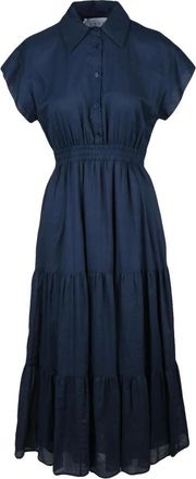 Kaos Kaos, Femme, Robes, Bleu, Taille: 36 FR Chemisiere Shirt Dress