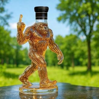 Generic Carafe &agrave; Whisky 3d Gorilla Bigfoot, Verre &agrave; Whisky Grav&eacute; En Forme De Bigfoot De 300 Ml Avec Doigt Rebelle, Bouteille De Vin Dr&ocirc;le De Whisky Bigfoot Mo