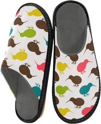 HMZXZ Kiwi Chaussons color&eacute;s pour homme et femme Motif oiseaux, multicolore, 38.5/39 EU