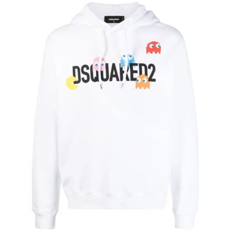 Dsquared2 Pac-man Cool Fit Wei&szlig;er Hoodie
