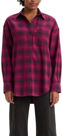 Levi's Damen Nola Oversized Shirt Hemd,Lina Plaid Boysenberry,S