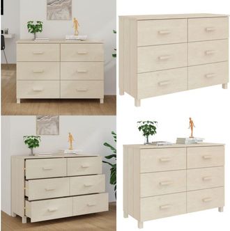 vidaXL Sideboard hamar Honigbraun 113x40x80 cm Massivholz Kiefer - Kommode - Sideboard - Wohnzimmermöbel - Holzmöbel - Massivholzmöbel - Home & Living
