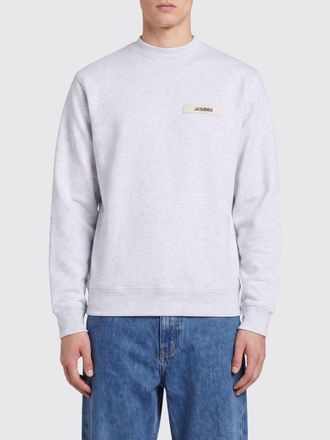 Jacquemus Sweat-shirt &agrave; col rond en pur coton avec logo contrastant appliqu&eacute;