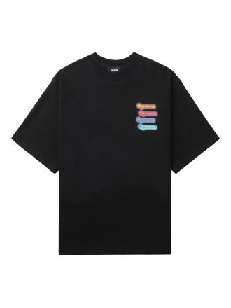 We11done t-shirt en coton à imprimé graphique - Noir