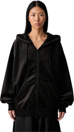 Yohji Yamamoto Femme, Sweatshirts et sweats &agrave; capuche, Noir, Taille: 38 FR Velvet Zip HD