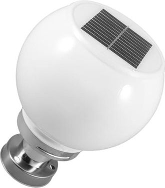 NUOBESTY Lampe Solaire Pilier Ronde 8 Pouces &Eacute;clairage Ext&eacute;rieur &Eacute;tanche Led Blanc Pour Jardin Cl&ocirc;ture Avec Installation Facile