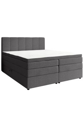 Esposa Boxspringbett, Anthrazit, Textil, H3 + H4, 7-Zonen, H&ouml;he ca. 17 cm, 160x200 cm, Bettkasten, gepolstertes Kopfteil, Topper durchgehend, in verschiedene
