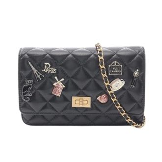 Chanel Sac bandouli&egrave;re Pre-owned Matelasse 2.55 en cuir dagneau - Femme - Pre-owned - Noir - Taille: ONE Size