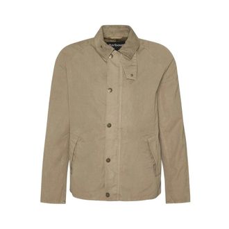 Barbour Beige Baumwolljacke mit Rei&szlig;verschluss und Kn&ouml;pfen - - Jackets - Herren - Beige - XL