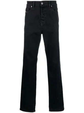 Diesel jean droit &agrave; patch logo - Noir