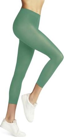 Falke Pure Matt 50 DEN Capri W Le Semi-Opaques Unis 1 Paire, Leggings Femme, Turquoise Ocean Green 7506, L