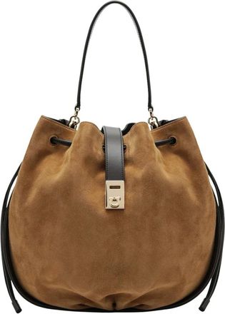 Ferragamo Femme, Sacs, Beige, Taille: ONE Size Hug Sac Seau avec Boucle