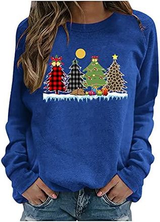 Generic Sweat-shirt &agrave; manches longues pour femme 2026, bleu, XXL