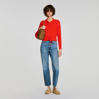 Sandro Cardigan aus Pointelle-Strick