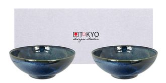Tokyo Design Studio Cobalt Blue, 2 Schalen Set, 2-TLG., &Oslash; 21 cm, Porzellan aus Japan