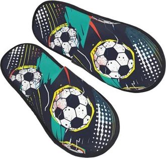 Generic Pantoufles de football color&eacute;es pour homme et femme - Antid&eacute;rapantes - Confortables - En mousse &agrave; m&eacute;moire de forme - Pour chambre &agrave; coucher, voyage, m