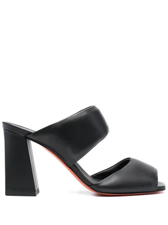 Santoni mules Cactus 105 mm &agrave; bout ouvert - Noir