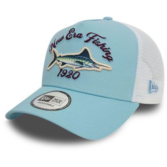 New Era A-Frame Mesh Trucker Cap - Fishing 1920 Sky Blue