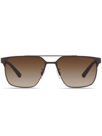 Emporio Armani lunettes de soleil à monture carrée - Marron