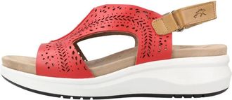 Fluchos Femme, Chaussures, Rouge, Taille: 40 EU Sandales plates &agrave; velcro