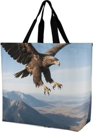 Generic Eagle Dans Le Ciel Sac Courses L&eacute;ger Sacs Grand Sac Cabas Pour Shopping Quotidienne Gym