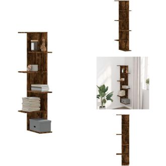 vidaXL Wand-Eckregal R&auml;uchereiche 36,5x36,5x140 cm Holzwerkstoff - Wand Regal - Eckschrank - Raumtrenner - Holzregal - M&ouml;bel