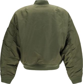 Dsquared2 Mens 80s Nylon Bomber Jacket Oak Green Down Coat