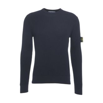 Stone Island Herren Rippstrick Blu Aw25 - - Knitwear - Herren - Blau - L