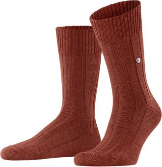 Burlington Herren Socken Dover M So Wolle einfarbig 1 Paar, Gelb Sunset 8038, 40-46
