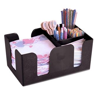 American Metalcraft BAR6 Kunststoff-Bar-Organizer mit 6 Fächern, 24,1 cm L x 14,6 cm B, Schwarz