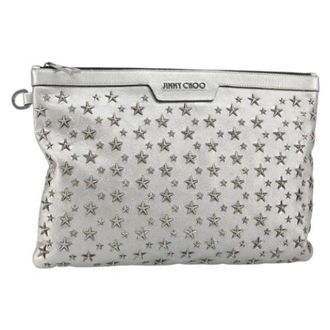 Jimmy Choo London Pre-owned Leder Clutch - - Pre-owned - Damen - Grau - ONE SIZE
