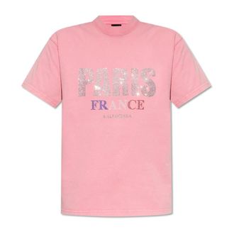 Balenciaga T-Shirt mit Logo - - Tops - Damen - Rosa - XS