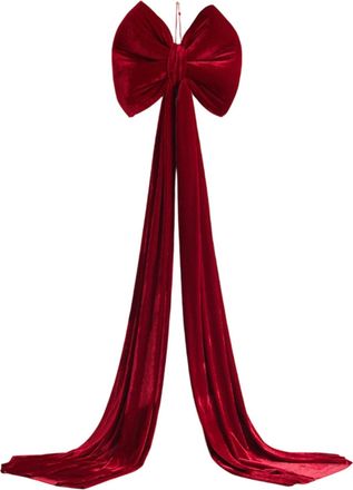 Generic Rotes Band f&uuml;r den Weihnachtsbaum - ca. 180 cm gro&szlig;es rotes Samt-Feiertagszubeh&ouml;r - gro&szlig;es Weihnachtsbaumband, Schlafzimmer, Eingangst&uuml;r, Bauernhaus, 