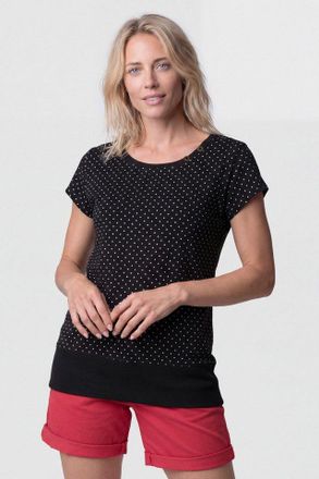 Alife And Kickin Rundhalsshirt Kurzarm mit Polka-Dot-Allover-Print, Scoop-Neck und Rippbund