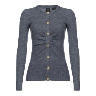 Pinko Grauer Strickpullover mit Kn&ouml;pfen - - Knitwear - Damen - Grau - XS