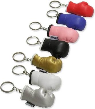 KWON Schlüsselanhänger Boxhandschuh ohne Druck blau - weiß - silber - gold - rot - schwarz - pink